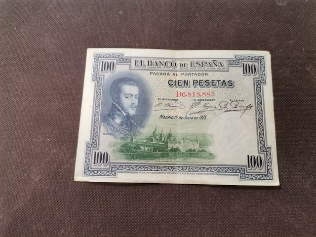 SPAIN 100 PESETAS 1925