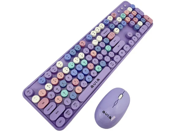 Aula Bežični set tastatura i miš AC306 Purple 2.4G