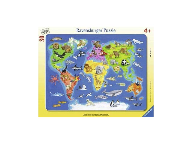 Ravensburger puzzle 30 delova - Mapa sa životinjama 06641