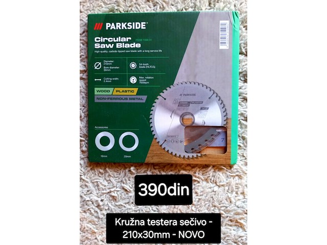 Parkside sečivo za kružnu testeru 210 x 33mm - NOVO