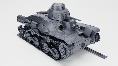 NEW! EMP3D 72011945-48 Zniszczony czołg Typ 95 Ha-Go - zamknięty właz
