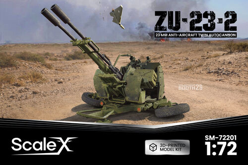 NEW! ScaleX SM-72201 ZU-23-2 with Armored Shields (3D-printed)