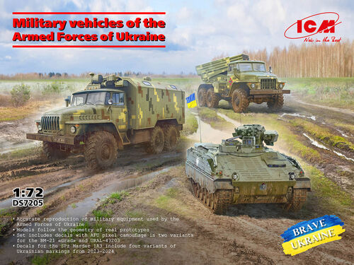 NEW! ICM DS7205 Military Vechicles of the Armed Forces of Ukraine (SPz Marder 1A3, URAL-43203 and BM-21 Grad)