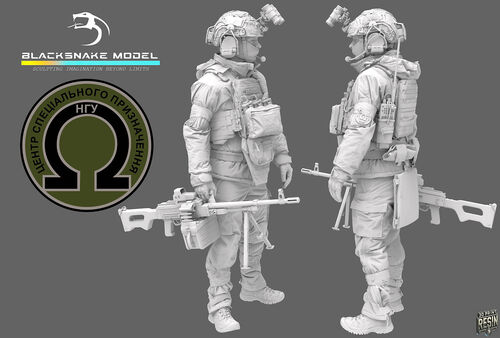 NEW! BlackSnake Model UKS-06-16US Ukrainian Omega Special Forces - Gunner Operator 2 (1 Figure / 3D-Printed)