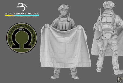 NEW! BlackSnake Model UKS-08-16 Ukrainian Omega Special Forces Operator 3 (1 Figure / 3D-Printed)