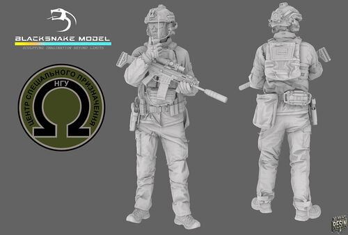 BlackSnake Model UKS-09-16 Ukrainian Omega Special Forces Operator 4 (1 Figure / 3D-Printed)