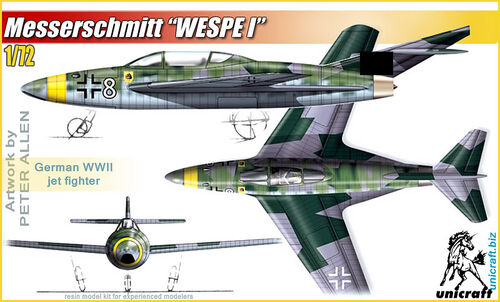 Unicraft 72153 Messerschmitt P. Wespe I - German Jet Fighter Project (Unicraft kits do not include decals)