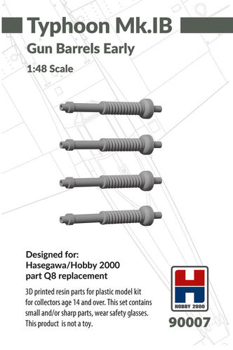 Hobby 2000 90007 Hawker Typhoon Mk. IB - Gun Barrels Early (for Hasegawa and Hobby 2000 Kits / 3D-Printed)