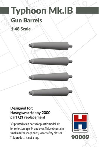 Hobby 2000 90009 Hawker Typhoon Mk. IB - Gun Barrels (for Hasegawa and Hobby 2000 Kits / 3D-Printed)