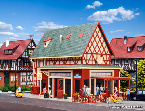 NEW! Vollmer 43681 Pizzeria Luigi z oświetleniem, pergolą i wyposażeniem