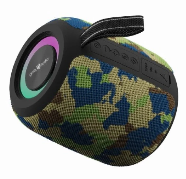 Gembird SPK-BT-LED-05-CM Portable Bluetooth RGB LED TWS speaker, 8W, BT, FM, USB, Handsfree, CAMO