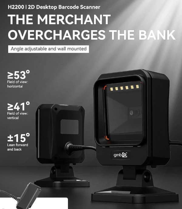 Gembird POS-BSH2200 GMB 2d CMOS Table barcode scanner , wired USB