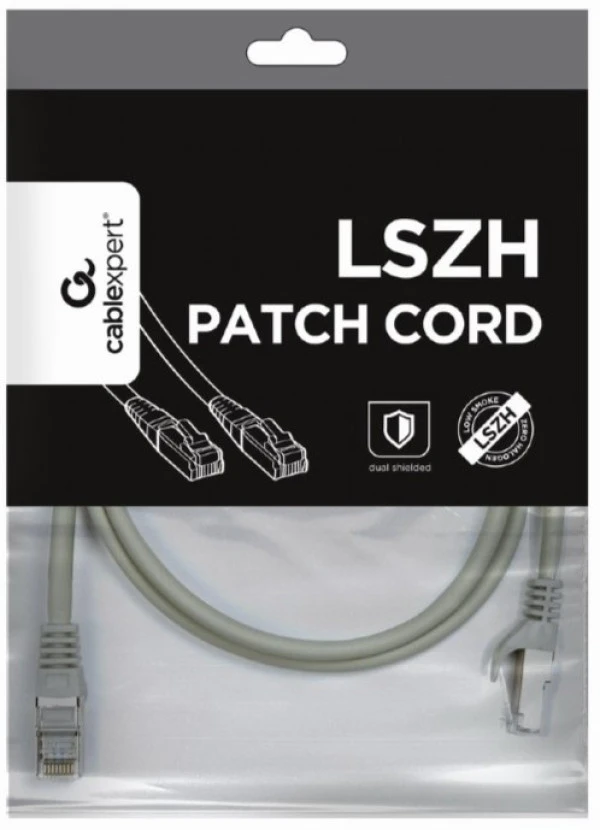 PP6A-LSZHCU-0.5M Gembird Mrezni kabl, SFTP CAT.6A BAKARNI LSZH Patch cord 0.5m Grey