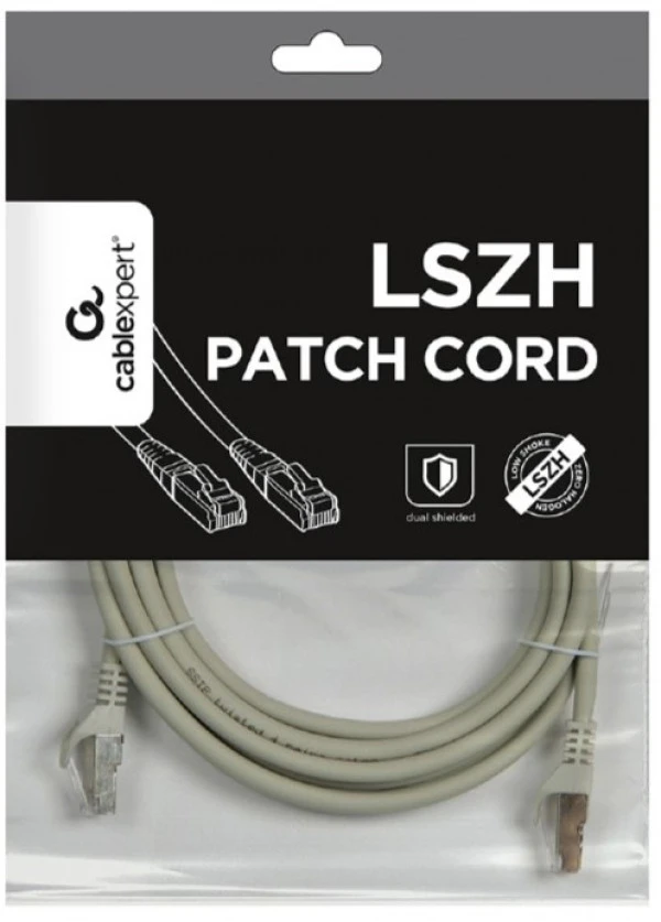 PP6A-LSZHCU-3M Gembird Mrezni kabl, SFTP CAT.6A BAKARNI LSZH Patch cord 3m Grey