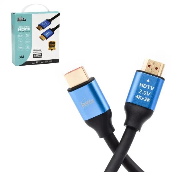 Kettz HDMI kabl V2.0 gold 3m KT-HK2.0-3M