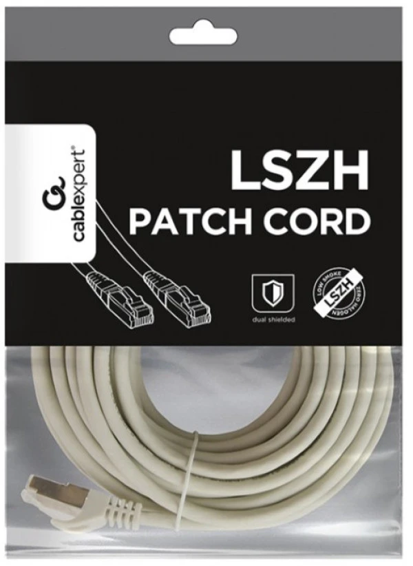 PP6A-LSZHCU-7.5M Gembird Mrezni kabl, SFTP CAT.6A BAKARNI LSZH Patch cord 7.5m Grey
