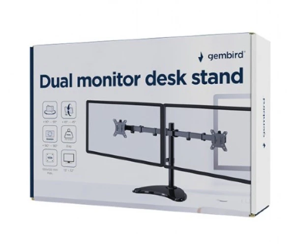 Gembird MS-D2ST-02 Duplo Stono postolje za monitor (rotiranje, naginjanje, okretanje), 13-32 max.8KG