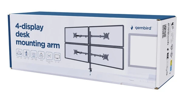 Gembird MA-D4-01 Podesivi stoni drzac za monitor sa cetri ruke,tilt,rotacija,okretanje,13-32 max10kg