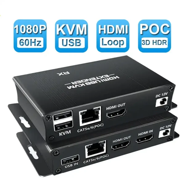 Kettz KT-HDEX60M HDMI KVM USB Ekstender Cat5e67