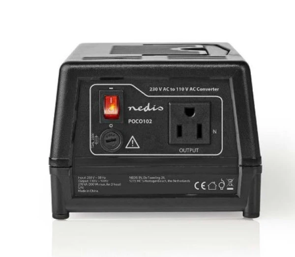 Nedis POCO102 Konvertor snage, 230V AC 50Hz, 270W, Euro, Black Omogucava upotrebu opreme iz SAD u Evropi