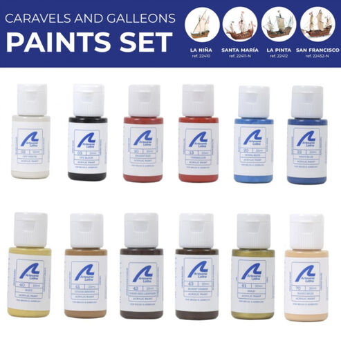 NEW! Artesania Latina 277PACK8 Caravels and Galeons Paints Set
