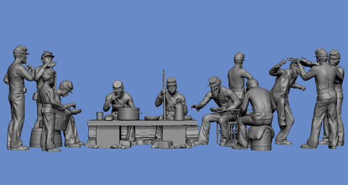 Germania-Figuren 72-DIO-0027 Diorama - ACW In The Camp