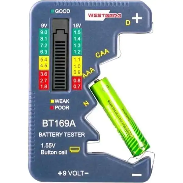 Westberg digitalni tester baterija AA AAA C D N 9V i dugmaste baterije