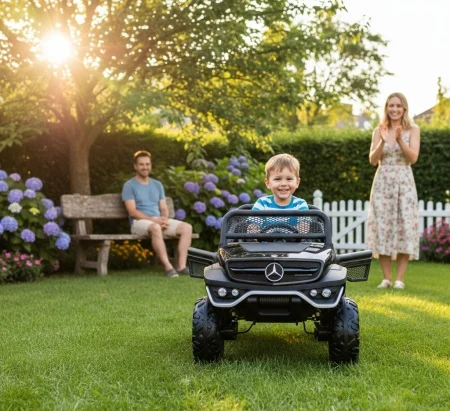 Dečiji Auto na akumulator Mercedes 291 Unimog Crni