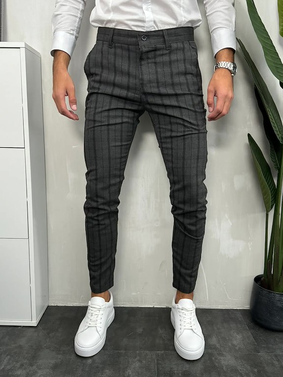 Muške slim fit karirane pantalone – elegantan kroj