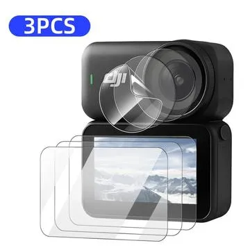 DJI OSMO NANO TEMPERED GLASS SCREEN PROTECTOR AND PE CAMERA LENS PROTECTOR - 3 PCS. - TRANSPARENT