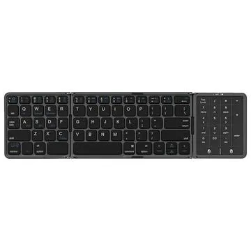 B089 ST ULTRA-THIN TRI-FOLD BLUETOOTH KEYBOARD WITH SMART TRACKPAD - BLACK