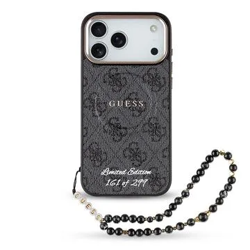 IPHONE 17 PRO MAX GUESS 4G STRAP LIMITED EDITION CASE - MAGSAFE COMPATIBLE - BLACK