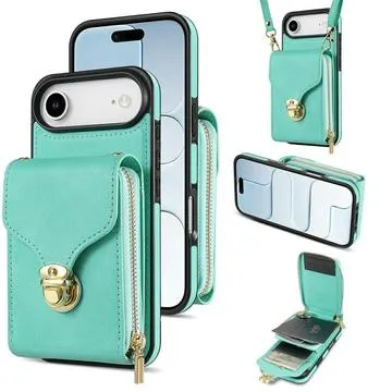 IPHONE AIR ALL-IN-ONE CASE WITH WALLET & STRAP - MINT
