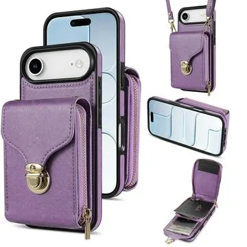 IPHONE AIR ALL-IN-ONE CASE WITH WALLET & STRAP - PURPLE