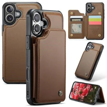 IPHONE 16 CASEME C22 CASE RFID CARD WALLET - BROWN