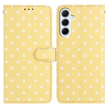 SAMSUNG GALAXY A17/A26 POLKA DOT PATTERN WALLET CASE - YELLOW