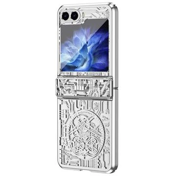 SAMSUNG GALAXY Z FLIP6/Z FLIP7 FE MECHANICAL LEGEND ELECTROPLATED PLASTIC CASE - SILVER