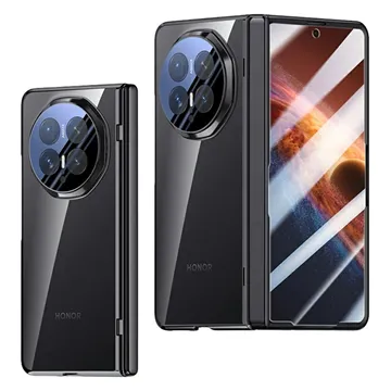 HONOR MAGIC V6 PLASTIC CASE WITH OUTER TEMPERED GLASS SCREEN PROTECTOR
