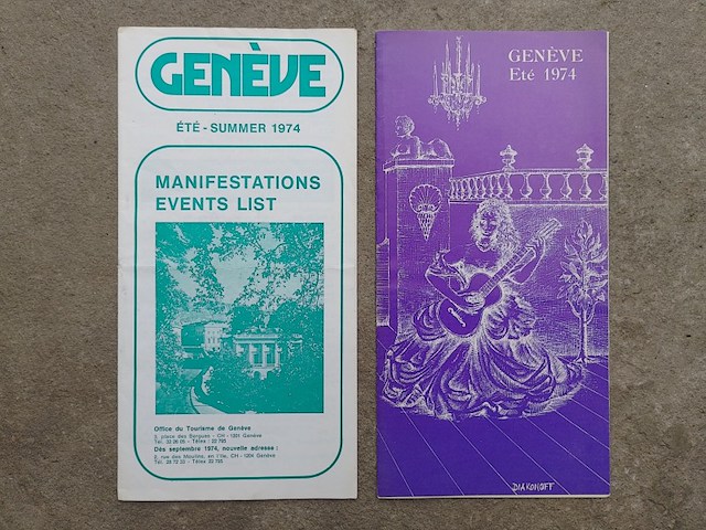 GENÉVE, ÉTÉ SUMMER 1974 Manifestation Events List