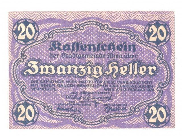 Austrija 20 heller 1920 Wien
