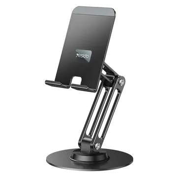 YESIDO C300 ALUMINUM ALLOY DESKTOP HOLDER FOR PHONE AND TABLET - BLACK