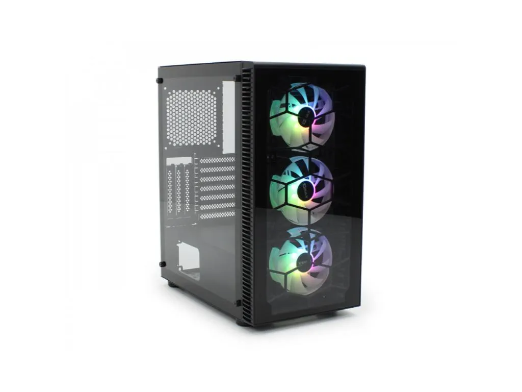 Igmax Kucište IG-MAX GIANT GLASS 3F Mid Tower/ATX/E-ATX/Micro ATX/Mini-ITX/kaljeno staklo/ARGB/crna