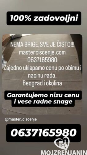 Čišćenje i održavanje objekata Beograd, master čišćenje