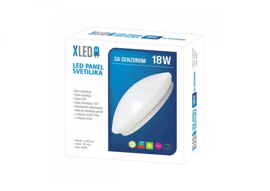 XLED SL-X-P3001803 18W Nadgradni okrugli LED panel 4000K,1530Lm,senzor