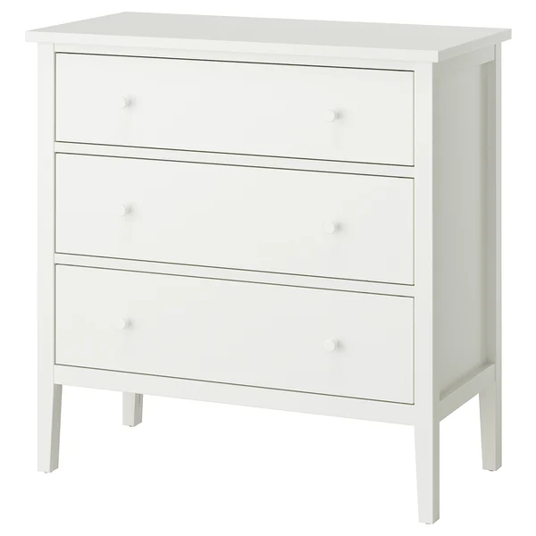 Komoda s 3 fioke, bela, 99x48x100 cm