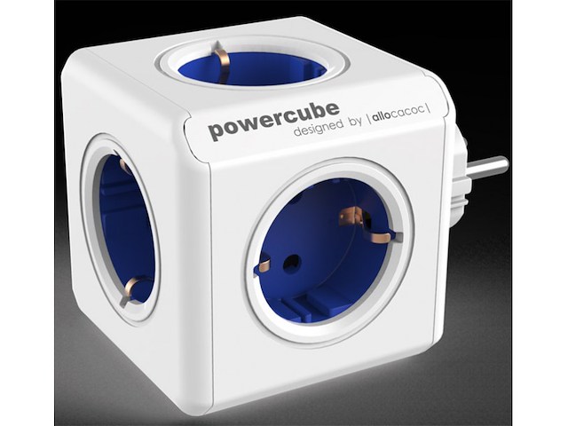 PowerCube produžni bez kabla 5 x šuko 16A/230V plava