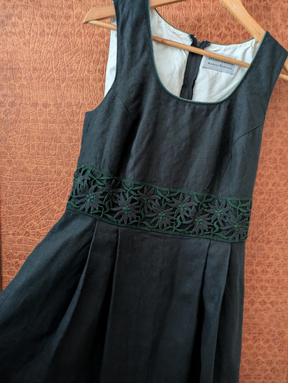 Vintage maxi lanena haljina