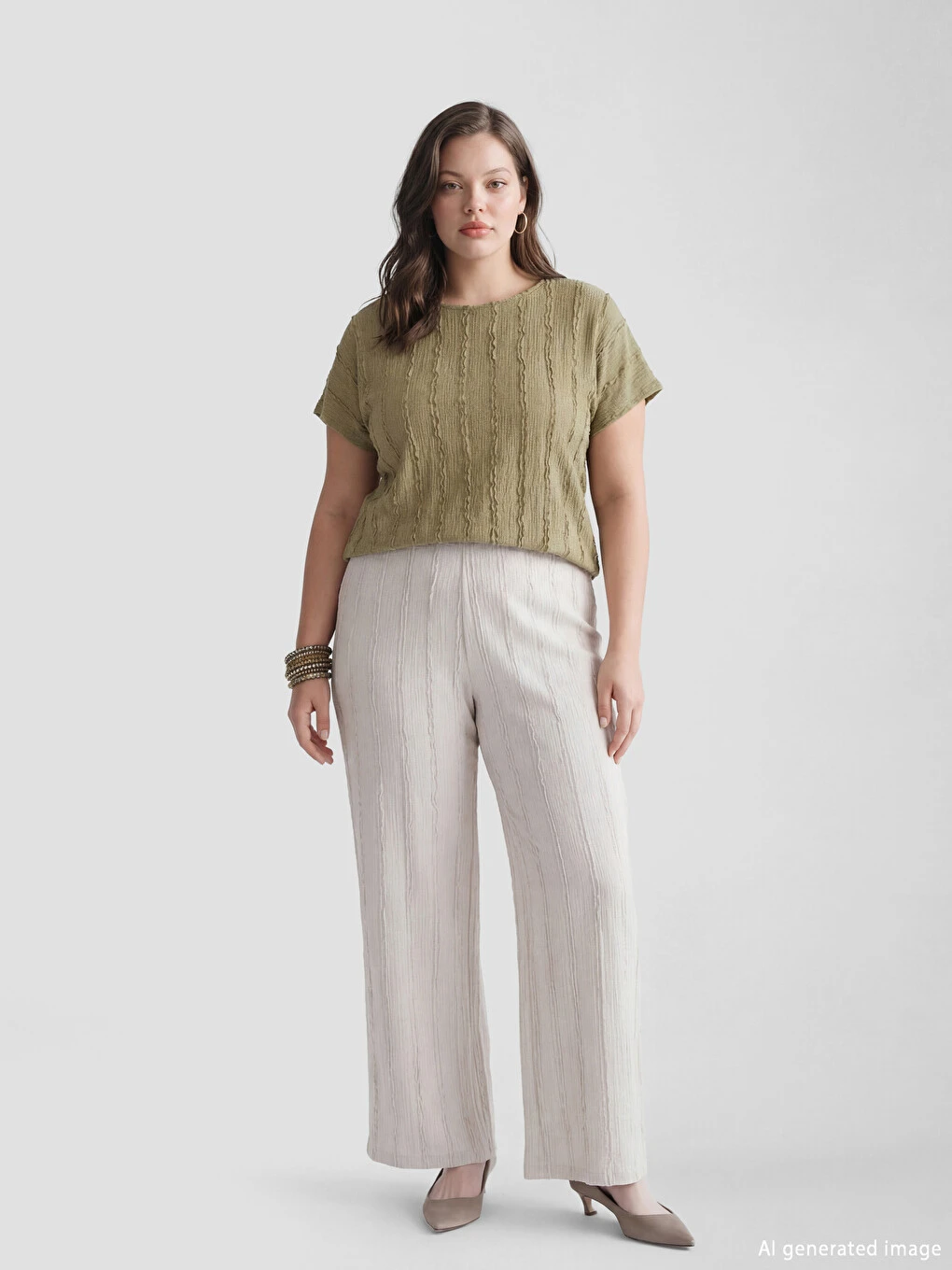 LCWAIKIKI Classic Teksturirane Pantalone Sa Elastičnim Pojasom