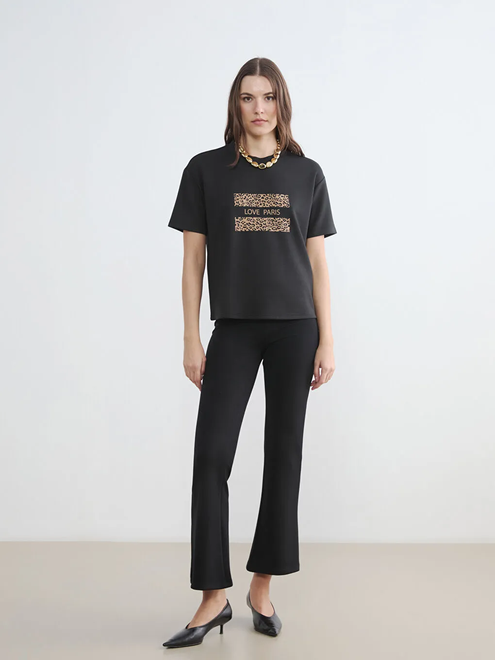 LCW Comfort Ženska Majica Paris Print Soft Touch