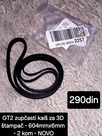 GT2 zupčasti kaiš za 3D štampač 2kom - NOVO